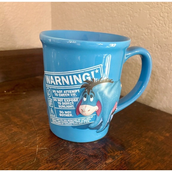 Disney | Dining | Disney Store Eeyore Blue 3d Coffee Mug Embossed ...